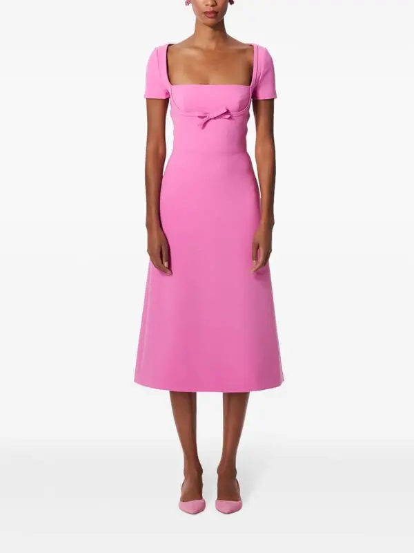 Carolina Herrera Bow-detail Square-neck Midi Dress