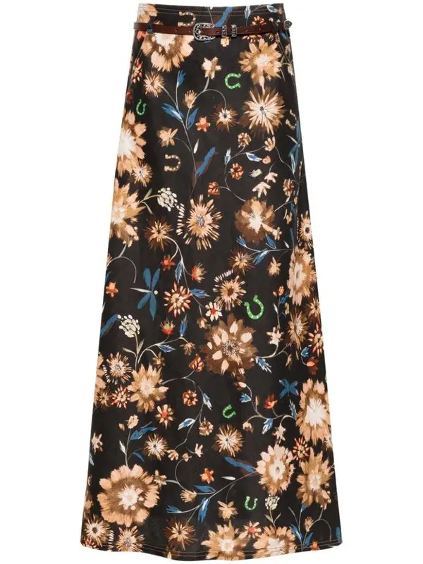Dorothee Schumacher Floral-print Linen Midi Skirt