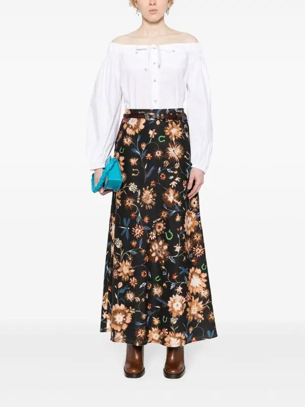 Dorothee Schumacher Floral-print Linen Midi Skirt