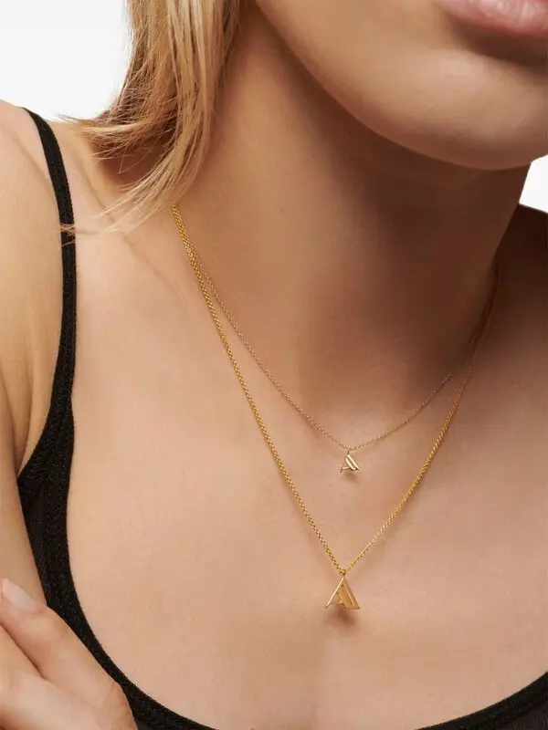 Monica Vinader 14kt Yellow Initial 'a' Necklace - Gold