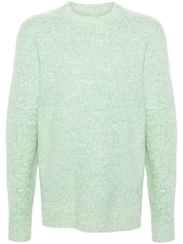 JIL SANDER Marl-knit Wool-blend Jumper - Green