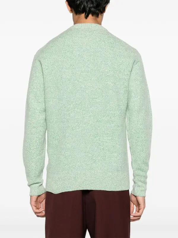 JIL SANDER Marl-knit Wool-blend Jumper - Green