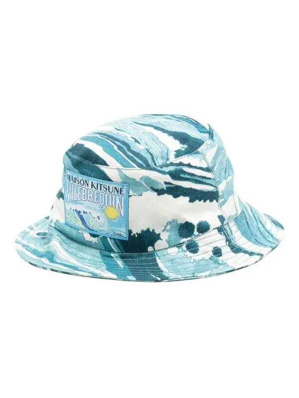 Maison Kitsuné X Vilebrequin Tie-dye Bucket Hat - Blue
