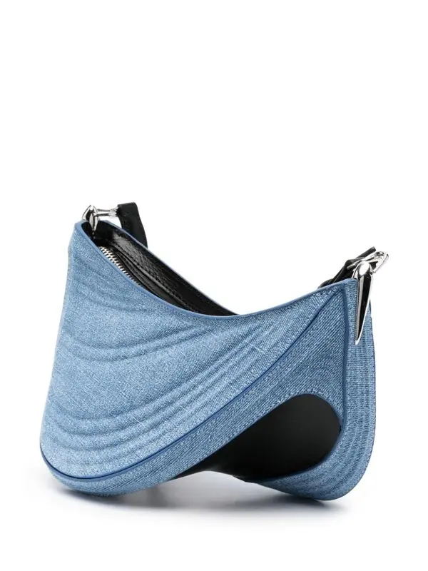 MUGLER Small Spiral Curve 01 Crossbody Bag - Blue