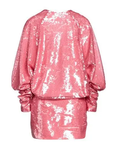 Attico Sequin V-neck Long Sleeve Mini Dress - Pink