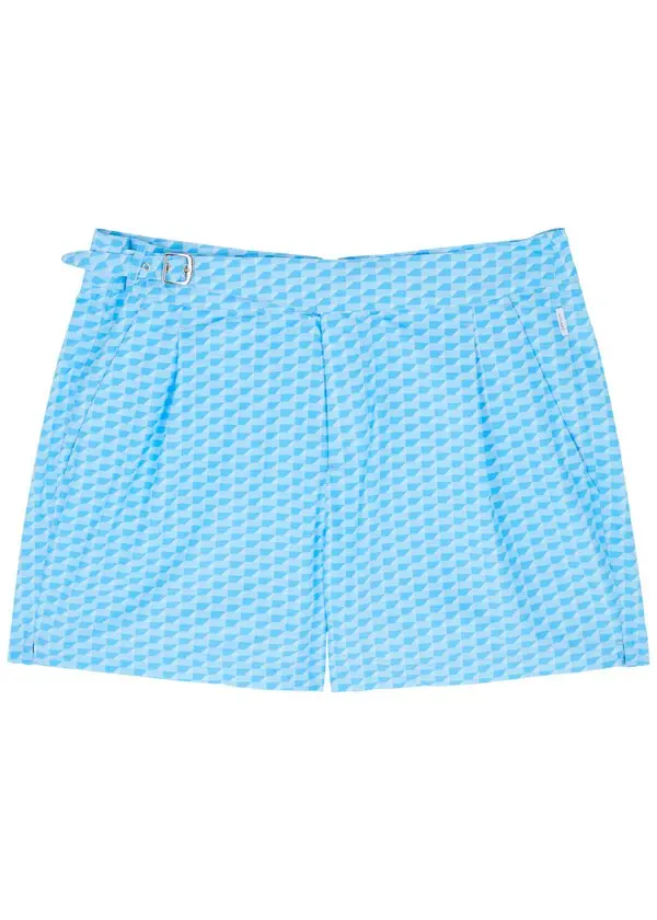 GUSARI The London Printed Shell Swim Shorts - Blue