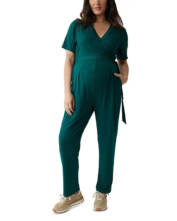 INGRID & ISABEL Maternity Now + Forever Jumpsuit - Botanical Green