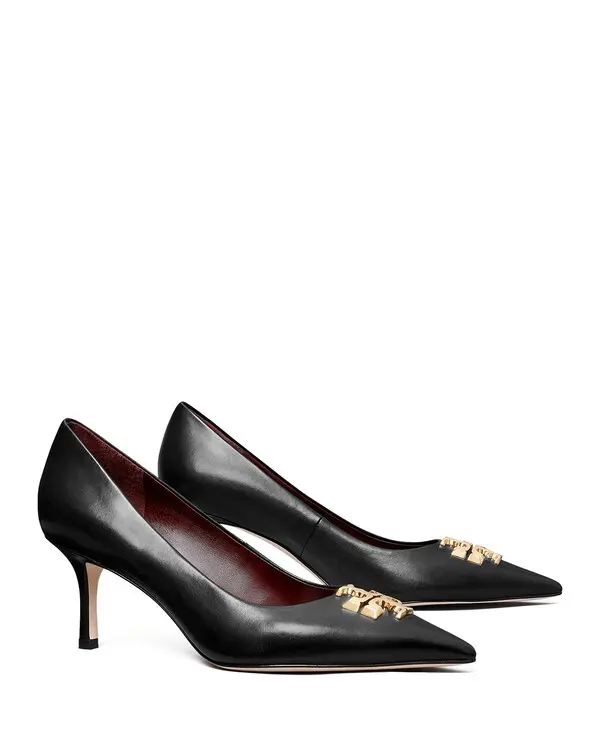 Tory Burch Eleanor Pointed-Toe Leather Pumps Perfect Black