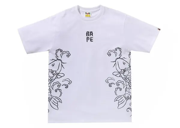 A BATHING APE Souvenir Koi Fish Tee Shirt - White