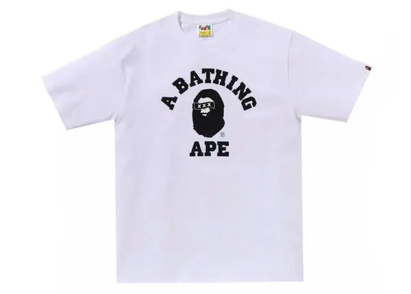 A BATHING APE X God Selection Xxx College Tee Shirt - White