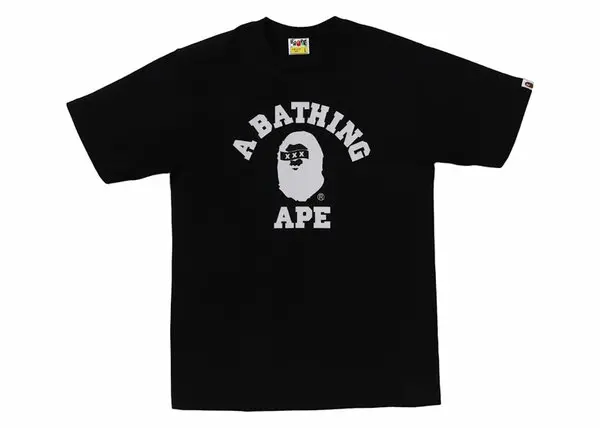A BATHING APE X God Selection Xxx College Tee Shirt - Black