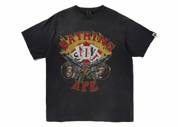 A BATHING APE X Saint Mxxxxxx Guns Tee Shirt