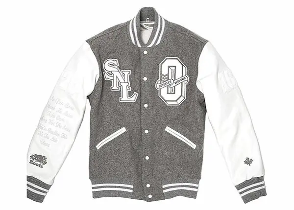 OVO X Roots Saturday Night Live Views Varsity Jacket - Grey