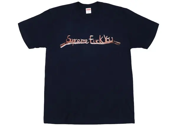 Supreme Fuck You Tee Shirt - Navy Blue