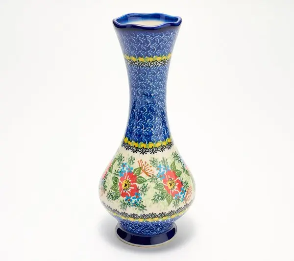 LIDIA'S POLISH POTTERY Hand Painted Mothersvase - One-color