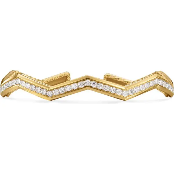 David Yurman Zig Zag Stax Cuff Bracelet - 18k Yellow Gold
