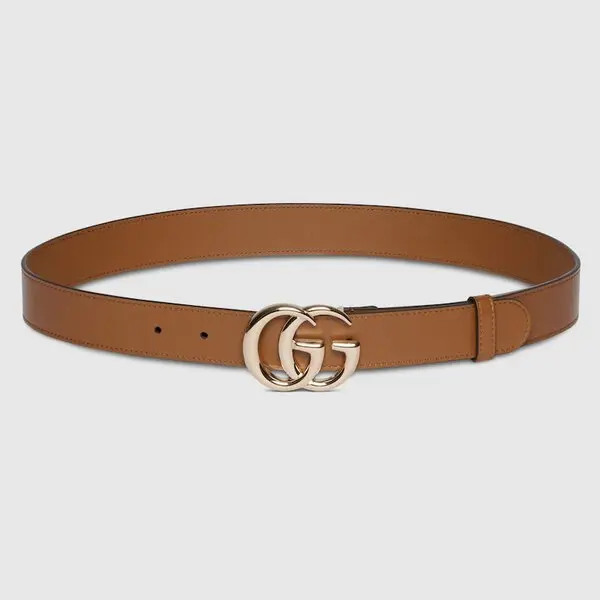 Gucci Gg Marmont Thin Belt - Brown
