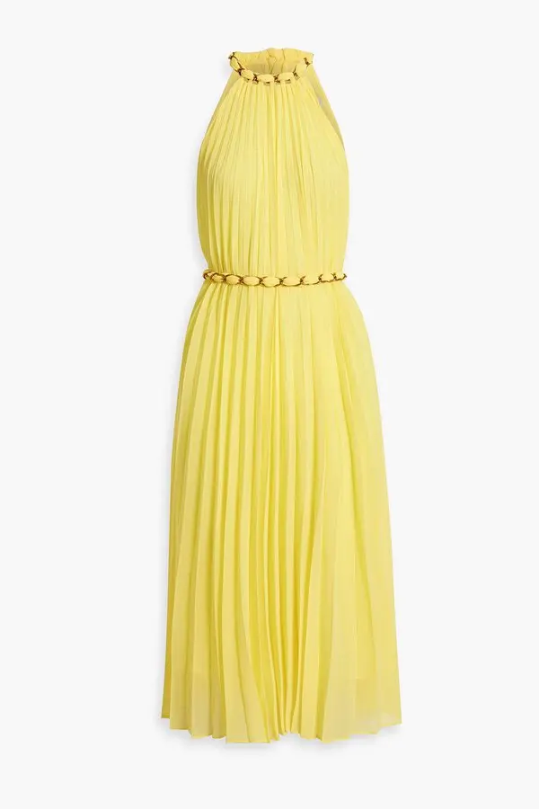strapless open back dress Pleated Long Formal Metallic Prom Dress main image 0