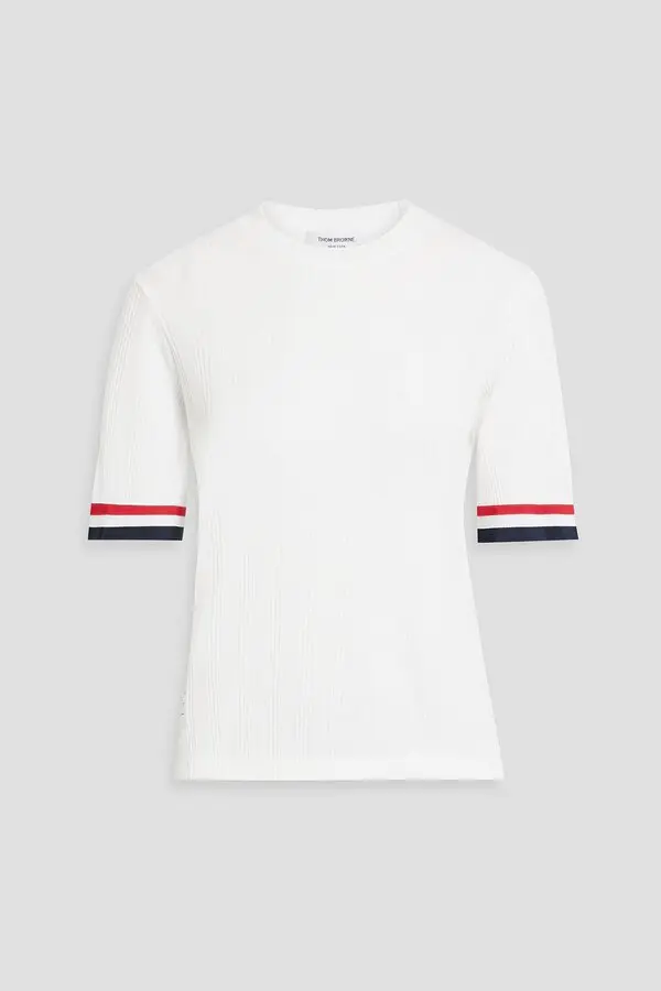 Thom Browne Striped Ribbed Cotton Top