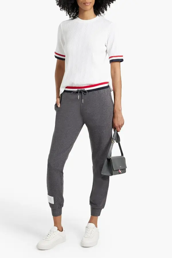 Thom Browne Striped Ribbed Cotton Top