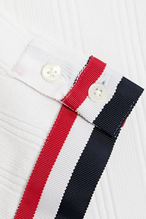 Thom Browne Striped Ribbed Cotton Top