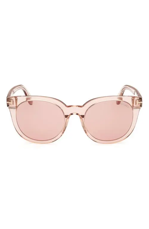 TOM FORD 53mm Butterfly Sunglasses - Transparent Powder Rose