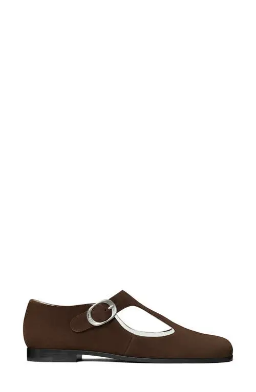 Tory Burch Violet T-strap Flat - Dark Cocoa