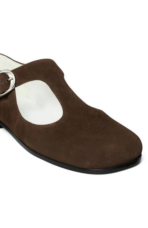 Tory Burch Violet T-strap Flat - Dark Cocoa