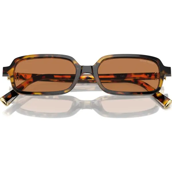 Miu Miu 51mm Rectangular Sunglasses - Blond Havana