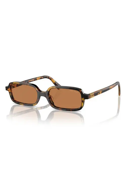 Miu Miu 51mm Rectangular Sunglasses - Blond Havana