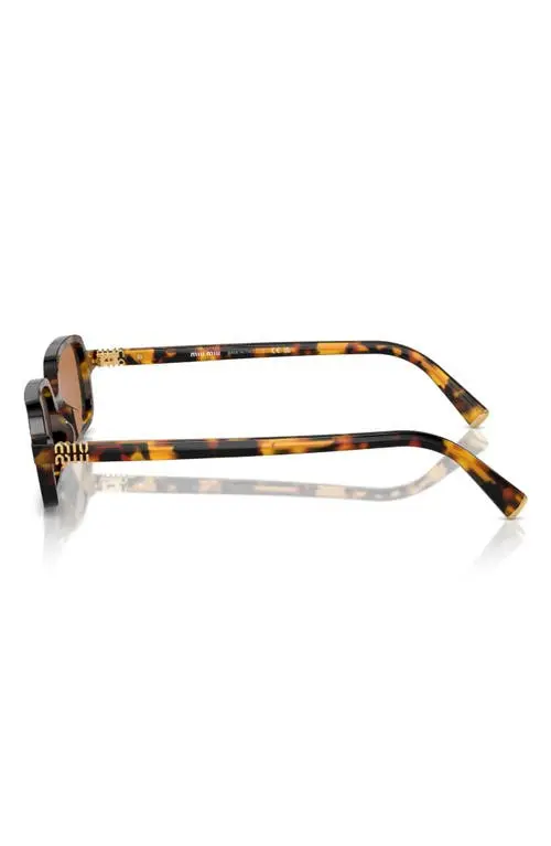Miu Miu 51mm Rectangular Sunglasses - Blond Havana