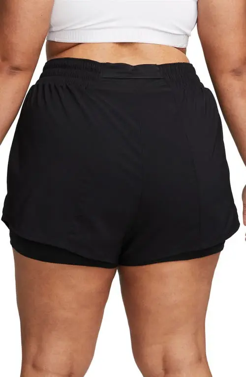 Nike Dri-fit One High-waist 2-in-1 Shorts - Black/ Reflective Silver