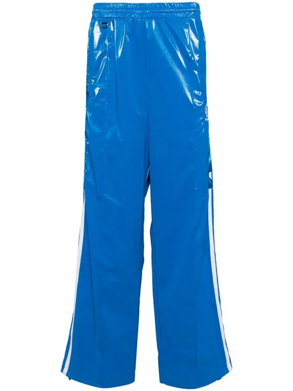 DOUBLET Laminate Track Embroidered Track Pants - Blue