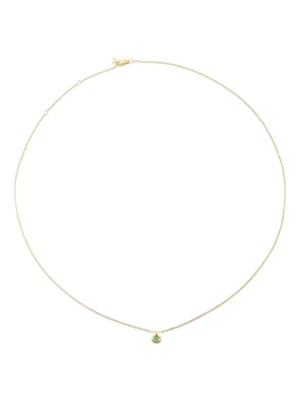 Monica Vinader 14kt Yellow Siren Emerald Necklace - Gold