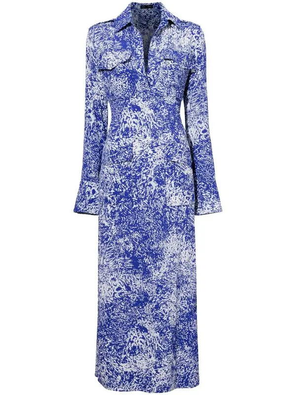 Proenza Schouler Abstract-Print Crepe Maxi Dress In Blue - 65% Off |  Editorialist