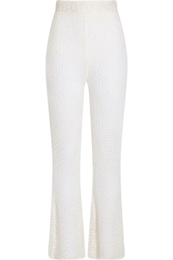 Zimmermann Crochet Flared Pants - Ivory