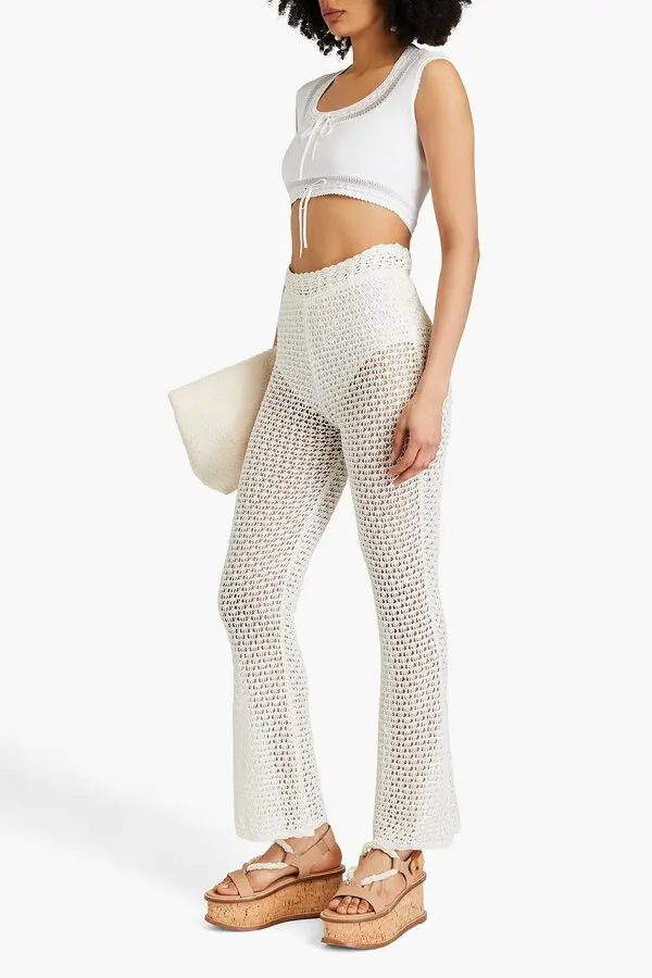 Zimmermann Crochet Flared Pants - Ivory