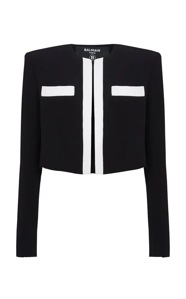 Balmain Cropped Crepe Jacket