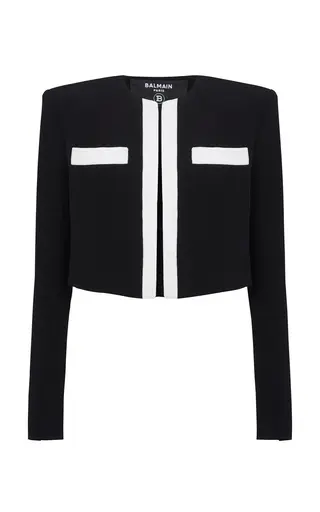 Balmain Cropped Crepe Jacket