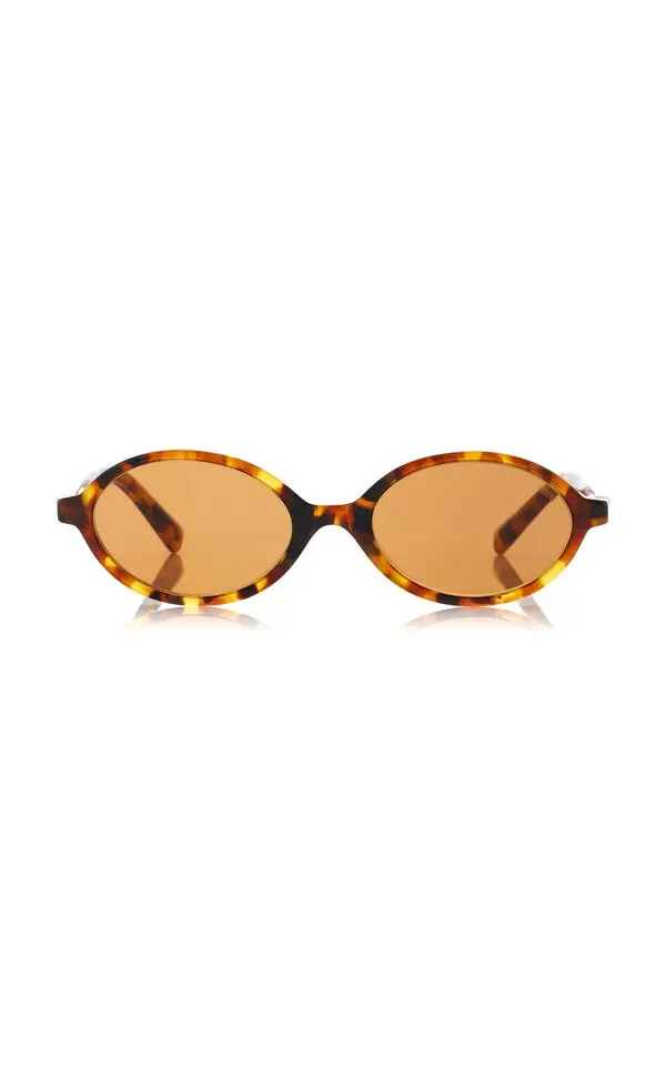 Miu Miu Regard Oval-frame Sunglasses - Brown