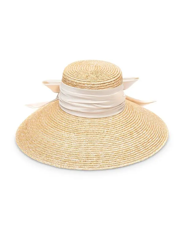 Eugenia Kim Mirabel Wide Brim Straw Hat - Tan/white