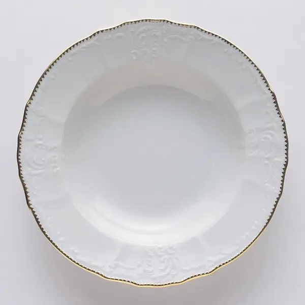 ANNA WEATHERLEY Simply Anna Gold Rim Soup Plate - White/gold