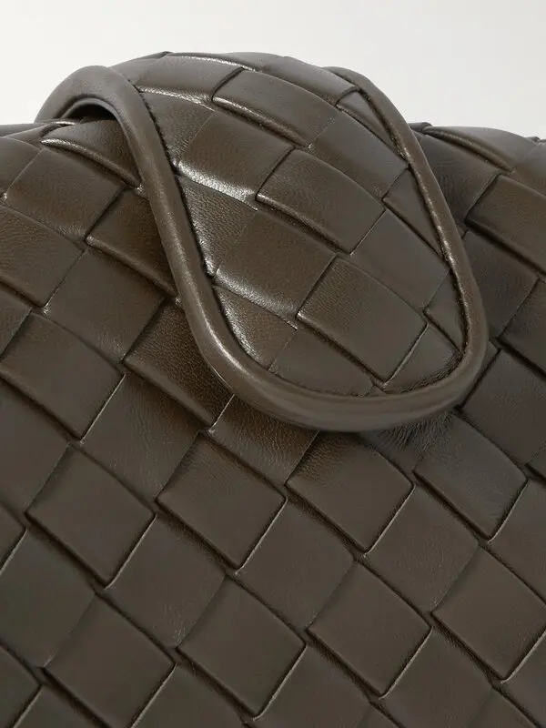Bottega Veneta Intrecciato Leather Clutch - Green