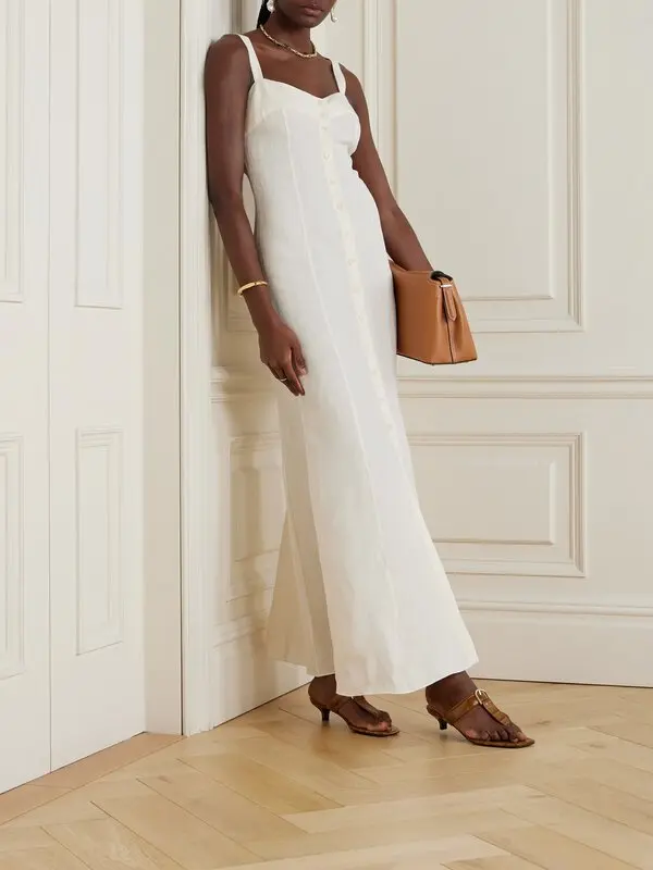 CORTANA Bambina Paneled Linen Maxi Dress