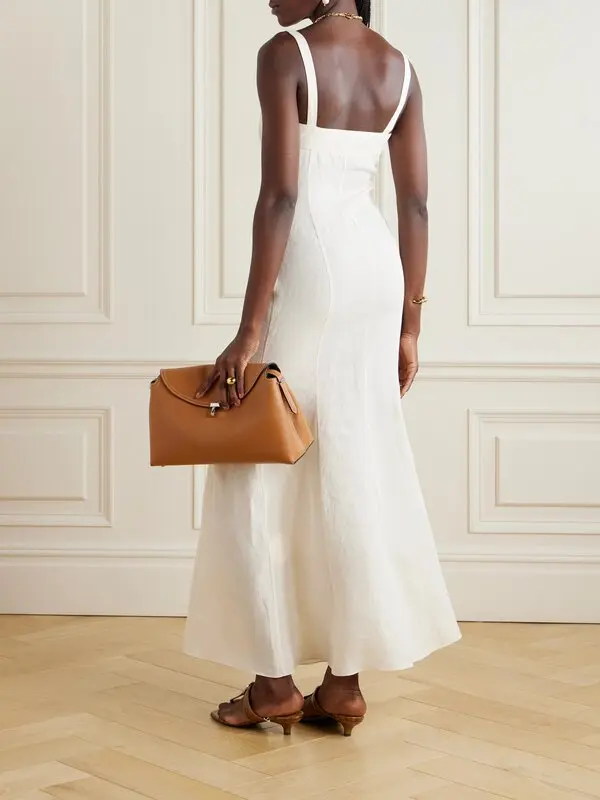CORTANA Bambina Paneled Linen Maxi Dress