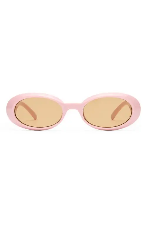 Le Specs Workmm Oval Sunglasses - Pink Putty/tan Tint