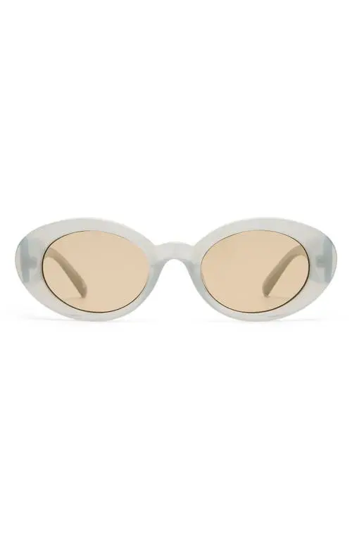 Le Specs Nouveau Vie 50mm Oval Sunglasses - Cloud/mocha Mono