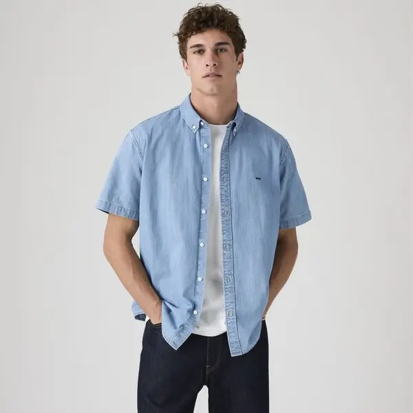 LEVI'S Short Sleeve Authentic Button-down Shirt - Eli Medium Blue Wash