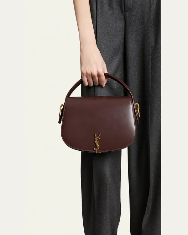 Saint Laurent Flap Crossbody Bag - Dark Currant