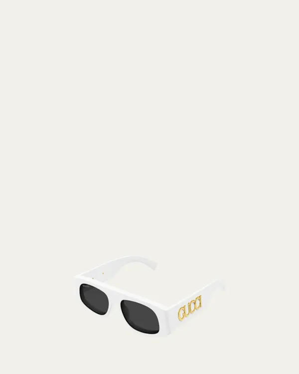 Gucci Logo Acetate Rectangle Sunglasses